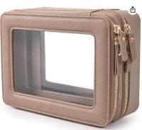China Large Clear Makeup Bags, Double Layer Cosmetic Bags with Separate Brush Compartment,Travel Toiletry Bag Train Case,Travel Accessories Organizer for Women,2 Layers for sale