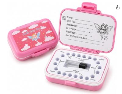 China Tooth Fairy Box & Baby Tooth Keepsake Case for Kids- Natural Wheat Straw & PP Material, Easy-Write EVA Liner for sale