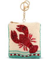 China Crack Me Up Coin Purse Coin Purse Key ring and easy open trigger hook Beaded coin small bags for sale