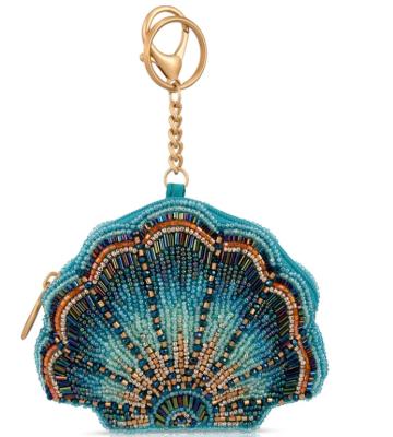 China Blue Cove Coin Purse Purse Key ring and easy open trigger hook Beaded coin small bags for sale