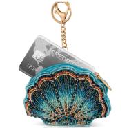 China Blue Cove Coin Purse Purse Key ring and easy open trigger hook Beaded coin small bags for sale
