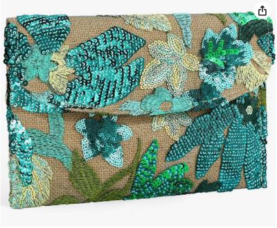 China Embroidery Sequin Beaded Purse Floral Beaded Clutch Flower Evening Bag Clutch Purses for Women for sale