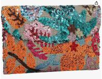 China Embroidery Sequin Beaded Purse Floral Beaded Clutch Flower Evening Bag Clutch Purses for Women for sale