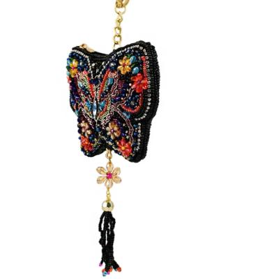 China Flight of Fancy Coin Purse Key ring and easy open trigger hook Beaded coin small bags for sale