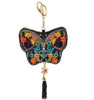 China Flight of Fancy Coin Purse Key ring and easy open trigger hook Beaded coin small bags for sale