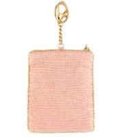 China Crowned Jewel Coin Purse Soft pink beaded coin bag with glittering gold crown zipper closure easy open trigger hook key ring and credit card fitting compact design for sale