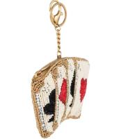 China Let's Play Coin Purse Soft pink beaded coin bag with glittering gold crown zipper closure easy open trigger hook key ring and credit card fitting compact design for sale