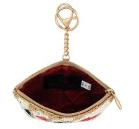 China Let's Play Coin Purse Soft pink beaded coin bag with glittering gold crown zipper closure easy open trigger hook key ring and credit card fitting compact design for sale