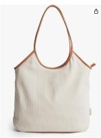 China Corduroy Tote Bag for Women with Zipper Casual Shoulder Bag Lightweight Travel Tote Hobo Handbag with PU Leather Handles Beach Bag for Travel Shopping Campus for sale
