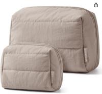 China Puffy Padded Travel Makeup Bag Duo Large & Small for Women Puffy Padded, Travel Cosmetic Organizer Set, Large Toiletry Bag & Small Purse Pouch, Travel Essentials for sale