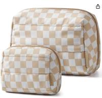 China Puffy Padded Travel Makeup Bag Duo Large & Small for Women Puffy Padded, Travel Cosmetic Organizer Set, Large Toiletry Bag & Small Purse Pouch, Travel Essentials for sale