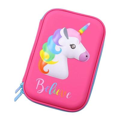 China Customizable EVA Pencil Case Hard Shell 3D Unicorn Design Holds 60 Pens Durable Storage for sale