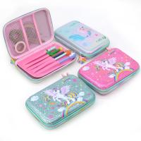 China Custom EVA Hard Shell Pencil Case 22x14x4cm PU Leather Sequin Waterproof Shockproof Protective Pencil Box for sale