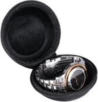 China Custom 8.7cm Round 3D Touch EVA Watch Case Waterproof Metal Plate Logo Storage Box for sale
