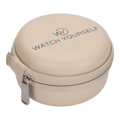 China OEM ODM Velvet Lining EVA Watch Case PU Leather Surface Zipper Closed for sale
