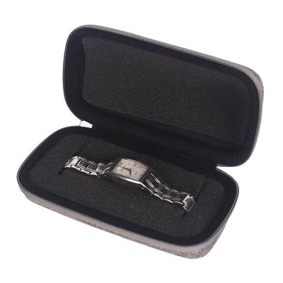 China Portable EVA Watch Case 14.5x8x6 cm Single Zipper Waterproof Leather Storage for sale