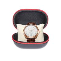 China Custom Pantone Color Leather EVA Zipper Watch Case 12x8x5cm Shockproof Waterproof Debossing Logo for sale