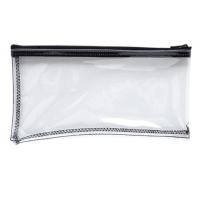 China Custom Waterproof Clear Locking Bank Deposit Bags 10.5x5.5 Inch PVC Zipper Pouch for sale