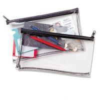 China Custom Waterproof Clear Locking Bank Deposit Bags 10.5x5.5 Inch PVC Zipper Pouch for sale
