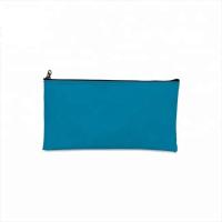 China Custom PVC Leather Zipper Bank Bags 10.5x5.5 Inch Waterproof Clear Vinyl Laminated with Logo Printing for sale