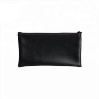 China Custom PVC Leather Zipper Bank Bags 10.5x5.5 Inch Waterproof Clear Vinyl Laminated with Logo Printing for sale