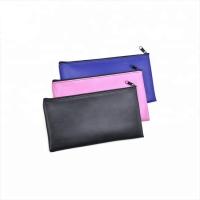 China Custom PVC Leather Zipper Bank Bags 10.5x5.5 Inch Waterproof Clear Vinyl Laminated with Logo Printing for sale
