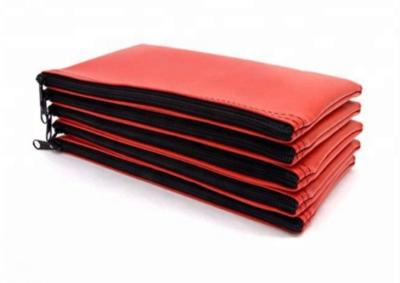 China Custom PVC Leather Zipper Bank Bags 10.5x5.5 Inch Waterproof Clear Vinyl Laminated with Logo Printing for sale