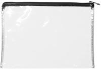 China Custom Transparent PVC Zipper Bank Bags 12x8.7 Inch with Logo Printing for sale