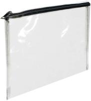 China Custom Transparent PVC Zipper Bank Bags 12x8.7 Inch with Logo Printing for sale