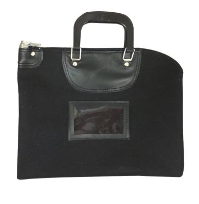 China Canvas Zipper Bank Bags 11x6 Inch Locking Security Deposit Pouch Keyed for sale