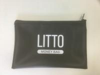 China Black PVC Pu Leather Zipper Bank Bags 8x10 inch Recyclable Coin Money Pouch for sale