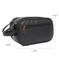 China Waterproof PU Leather Travel Toiletry Bag for Men 10.5x6.3x5.9 Inch Shaving Kit for sale