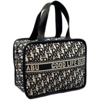 China Amazon Cotton Fabric With Lining 210D Makeup Storage Case For Travel for sale