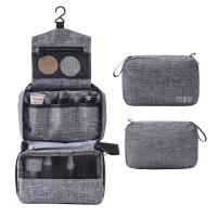 China 600D Polyester Travel Toiletry Wash Bag Makeup Storage with 210D Lining 24.5x7.5x13cm for sale