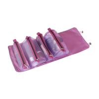 China Four in One Mesh Folding Makeup Wash Bag Travel Portable Brush Storage 55x23cm for sale