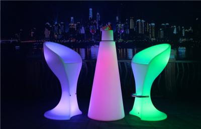 China PE Plastic Full Color Led Glow Furniture With Metal Treadle / LED Bar Stool for sale