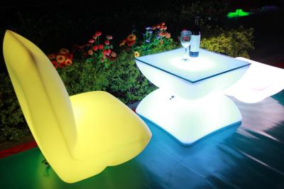 China Illuminated Rechargeable LED Tables And Chairs With 4000 Mah Lithium Battery for sale