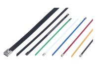 China 0.4mm 1.5mm Stainless Steel Banding Strap , Epoxy Coated Stainless Steel Cable Ties for sale