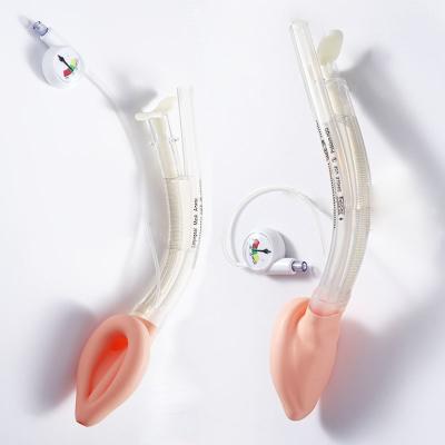 China Medical Grade Silicone Dual Lumen Laryngeal Mask Airway Size 3.0 4.0 with Intracuff Pressure Indicator for sale
