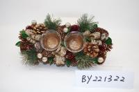 China Artificial Pine Cone Christmas Candle Holder Decoration for Table Centerpiece 6x6 Inch for sale