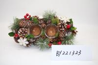 China Artificial Pine Cone Christmas Candle Holder Decoration for Table Centerpiece 6x6 Inch for sale