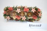 China Artificial Pine Cone Christmas Candle Holder Decoration for Table Centerpiece 6x6 Inch for sale