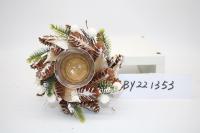 China Artificial Pine Cone Christmas Candle Holder Decoration for Table Centerpiece 6x6 Inch for sale