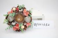 China Artificial Pine Cone Christmas Candle Holder Decoration for Table Centerpiece 6x6 Inch for sale