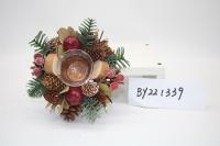 China Artificial Pine Cone Christmas Candle Holder Decoration for Table Centerpiece 6 Inch for sale