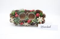 China Artificial Pine Cone Christmas Candle Holder Decoration for Table Centerpiece 6x4 Inch for sale