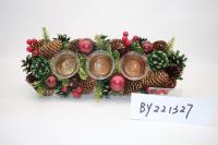 China Artificial Pine Cone Christmas Candle Holder Decoration for Table Centerpiece 6 Inch for sale