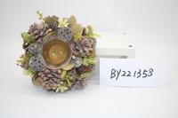 China Artificial Pine Cone Christmas Candle Holder Decoration for Table Centerpiece 6 Inch for sale