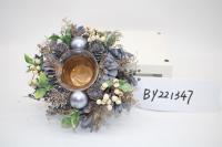 China Artificial Pine Cone Christmas Candle Holder Decoration for Table Centerpiece 6 Inch for sale