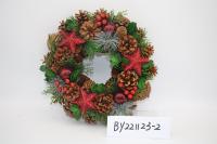 China Wholesale Large Artificial Christmas Wreath Garland 60cm Pine Cone Door Decoration for sale